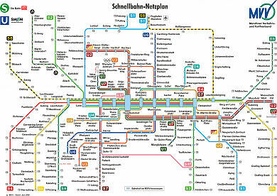 Pläne des MVV-Schnellbahnnetzes von 1972 bis heute - U-Bahn München